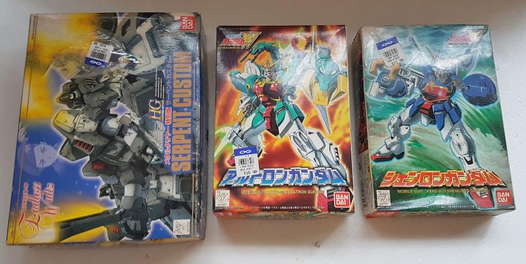 Set of 3 Gundam Wing, Action Figurines, Bandai Japan, Original with box ...