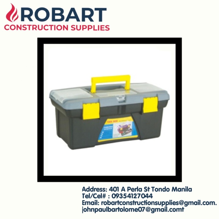 Tool Box w/ Tray, Commercial & Industrial, Construction Tools & Equipment on Carousell