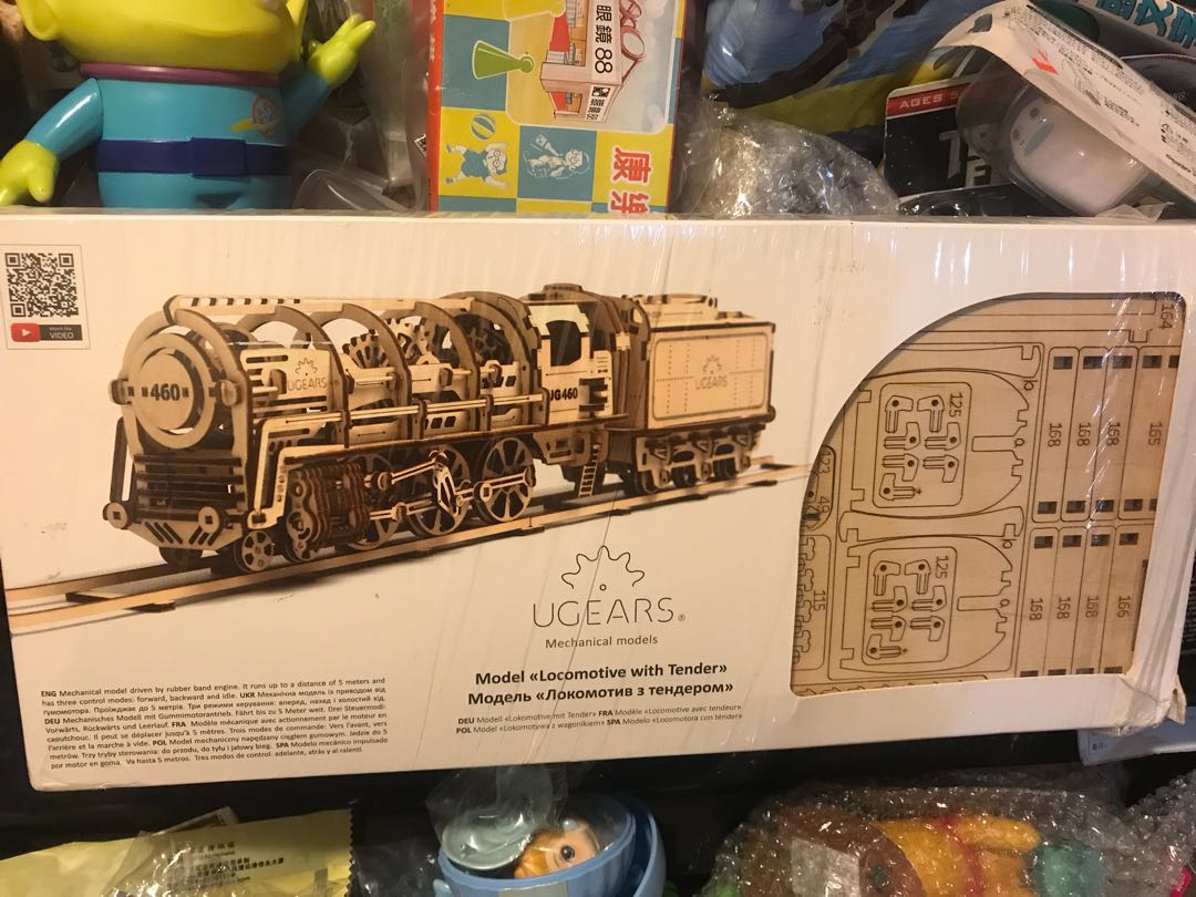 UGears ugear mechanical models locomotive with tender 蒸氣火車頭 煤炭車 火車 蒸汽火車 ...