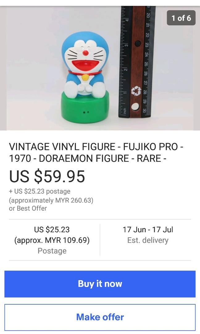 VINTAGE 1970 RARE VINYL FIGURE FUJIKO PRO DORAEMON #CarousellBelanja ...