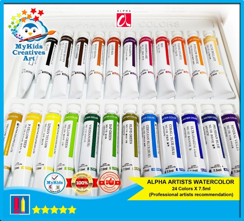 WATERCOLORS SET (ALPHA ARTISTS, KOREA), Hobbies & Toys, Stationery ...
