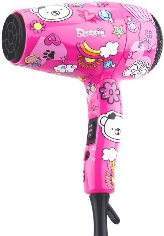1000W Childrens Hair Dryer Pink Mini Hair Dryers for Kids with UK Plug ...
