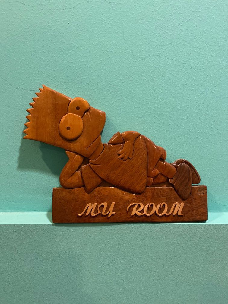 bart simpson door sign, Furniture & Home Living, Furniture, Other Home ...