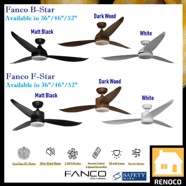 (Climate vouchers accepted here) Fanco F-Star B-Star Ceiling Fan with ...