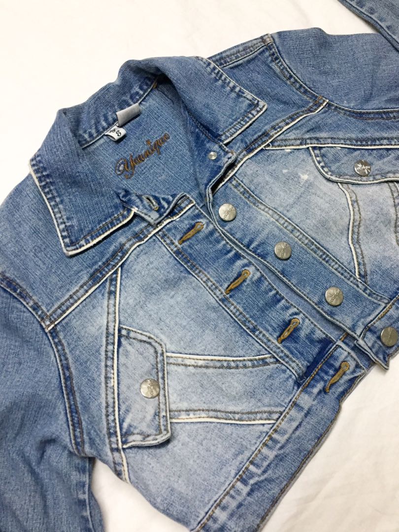 Half Denim Jacket, Women's Fashion, Tops, Others Tops on Carousell