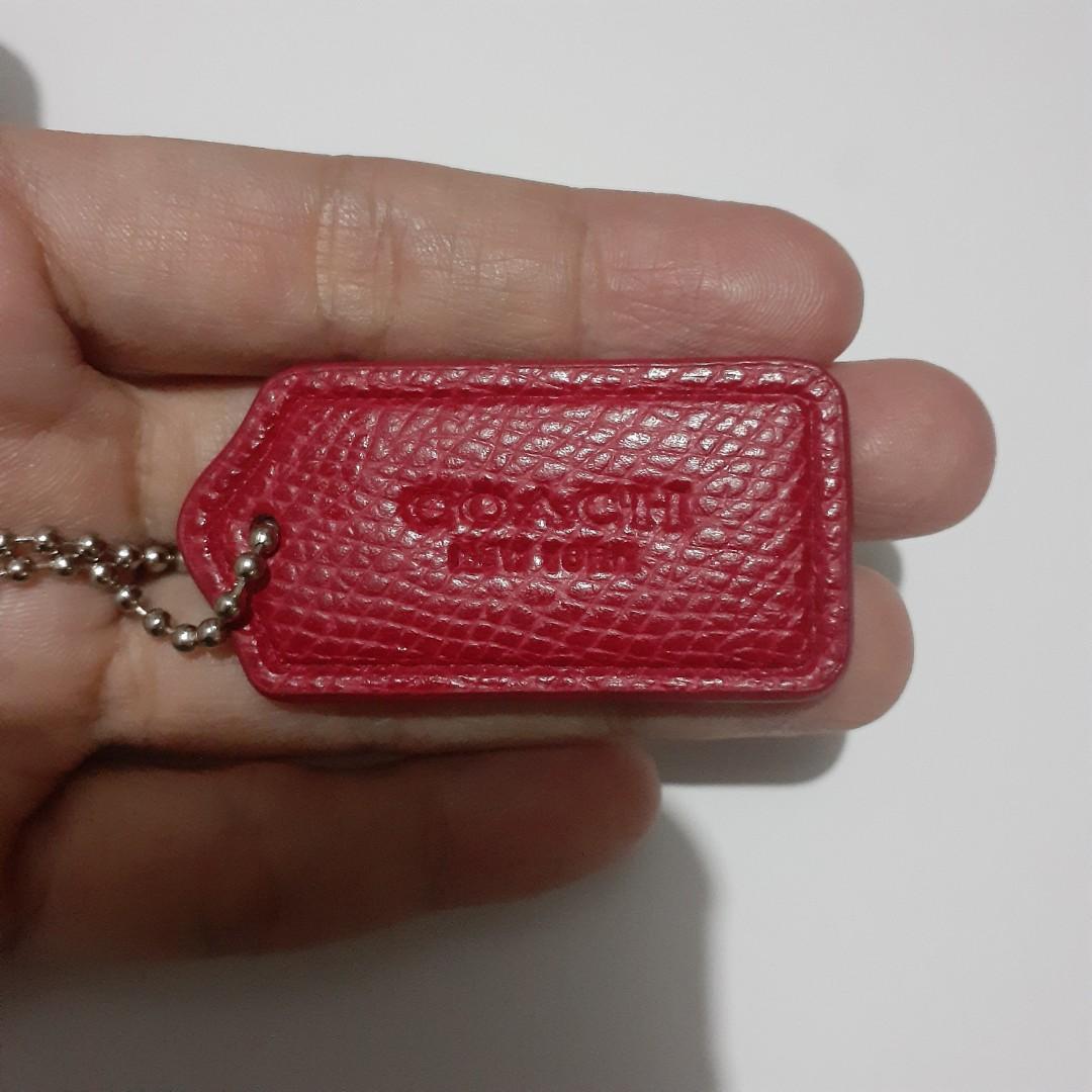 Hangtag hang tag coach red croco gantungan kunci bagcharm, Fesyen ...