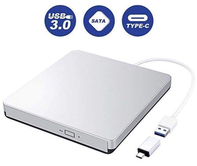 (M19) CD/DVD External Drive with USB3.0 and Type-C Interface, Faster ...