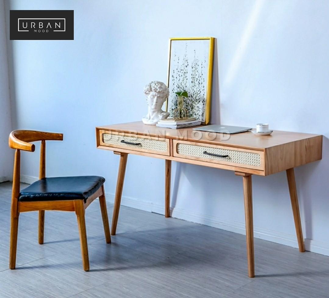 NEUX Vintage Rattan Study Table, Furniture & Home Living, Furniture ...