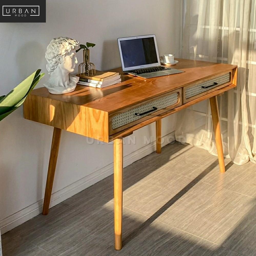 NEUX Vintage Rattan Study Table, Furniture & Home Living, Furniture ...