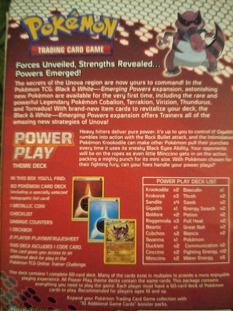 Pokemon Trading Card Game B & W Emerging Powers Theme Deck, Hobbies ...