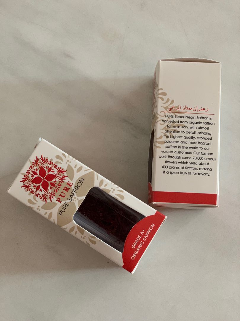 PURE Organic Iranian Saffron, Food & Drinks, Packaged Snacks on Carousell