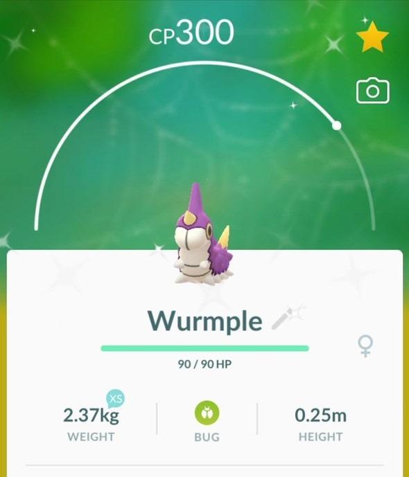 SHINY WURMPLE Pokemon Go, Toys & Games, Video Gaming on Carousell