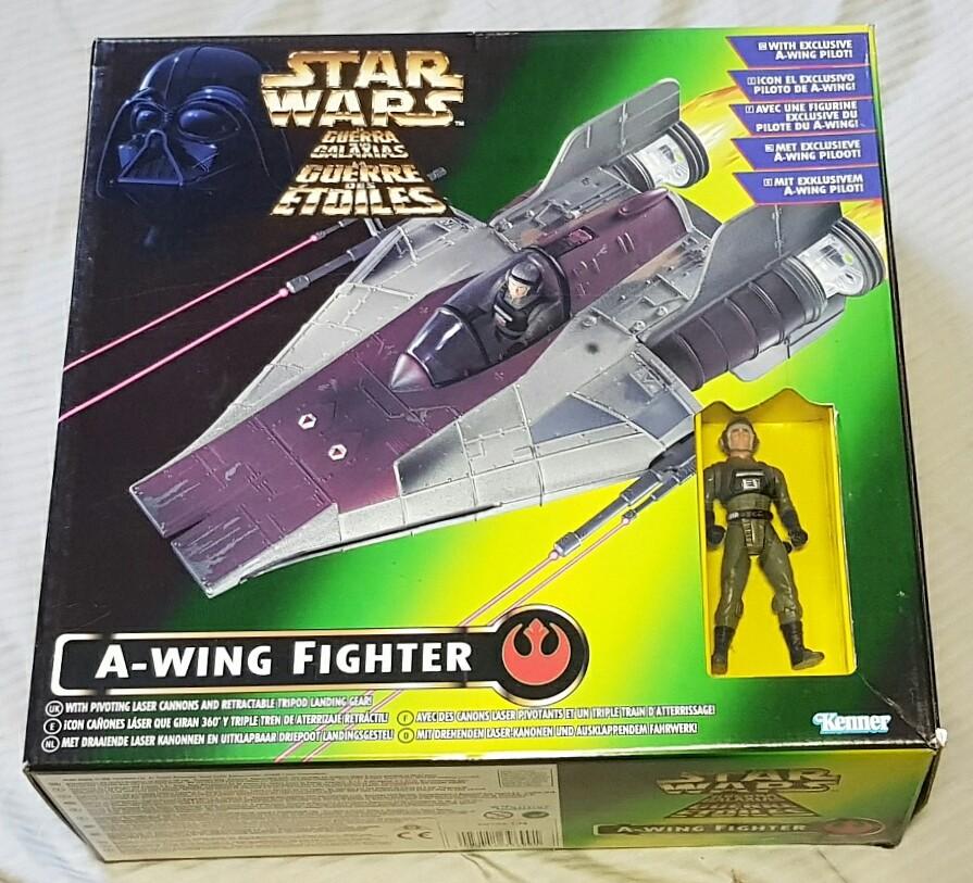 star wars potf power of the force trilogo tri-logo A-Wing Fighter ...