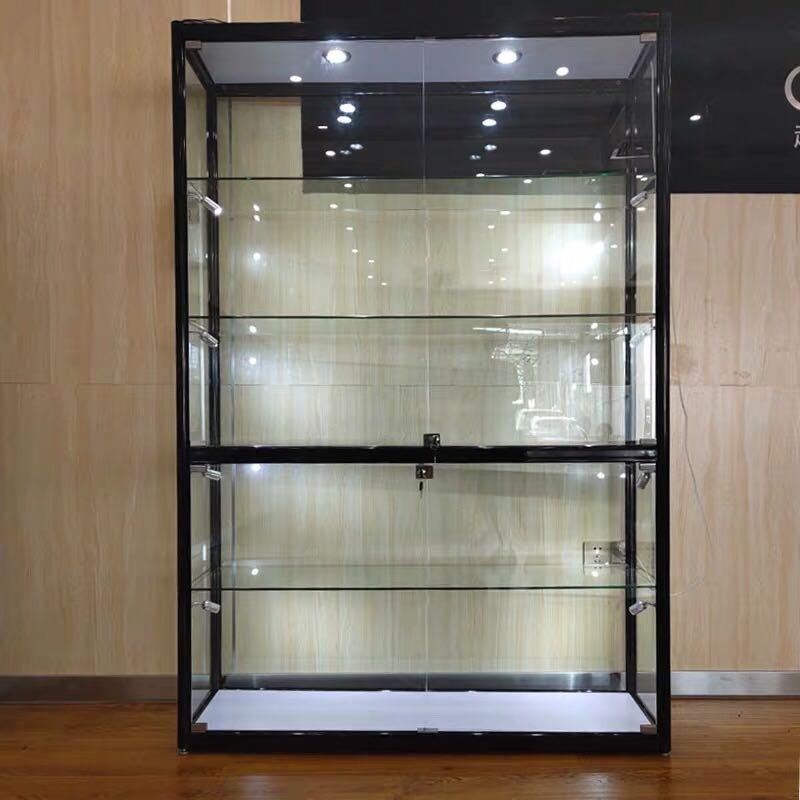 Tempered Glass Display Cabinet w Lighting, Furniture & Home Living ...