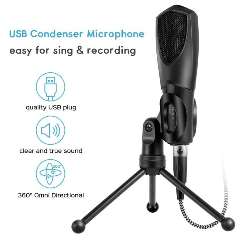 USB Condenser Microphone, Electronics, Audio on Carousell