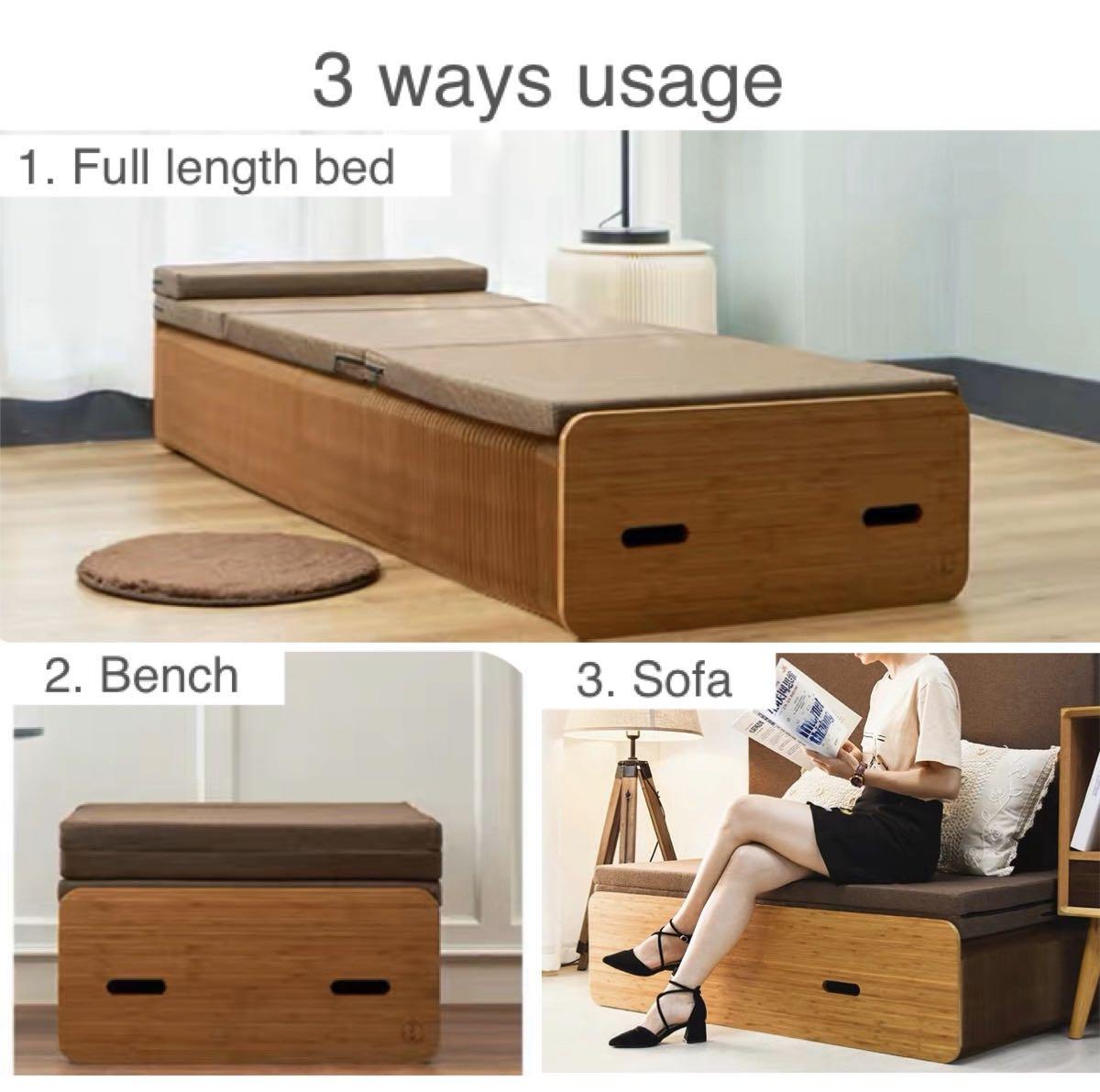 Bed Foldable Paper Bed Sofa bed Bench bed, Furniture, Beds & Mattresses ...