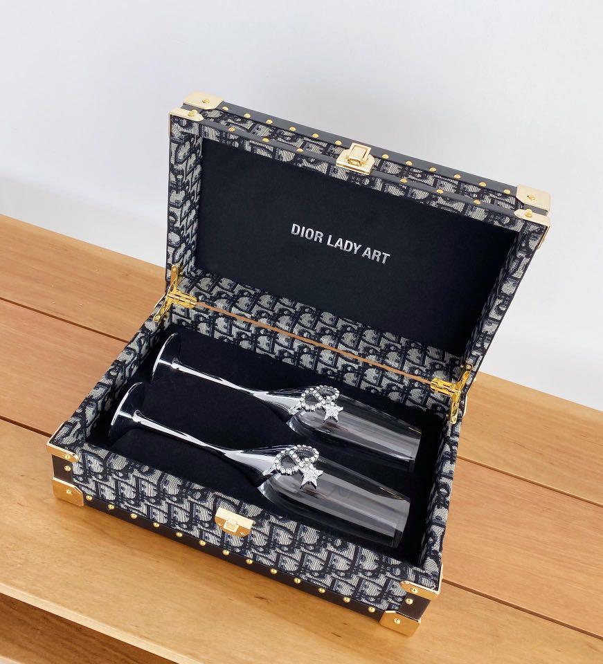 Dior glass wine set new, Furniture & Home Living, Home Decor, Vases ...