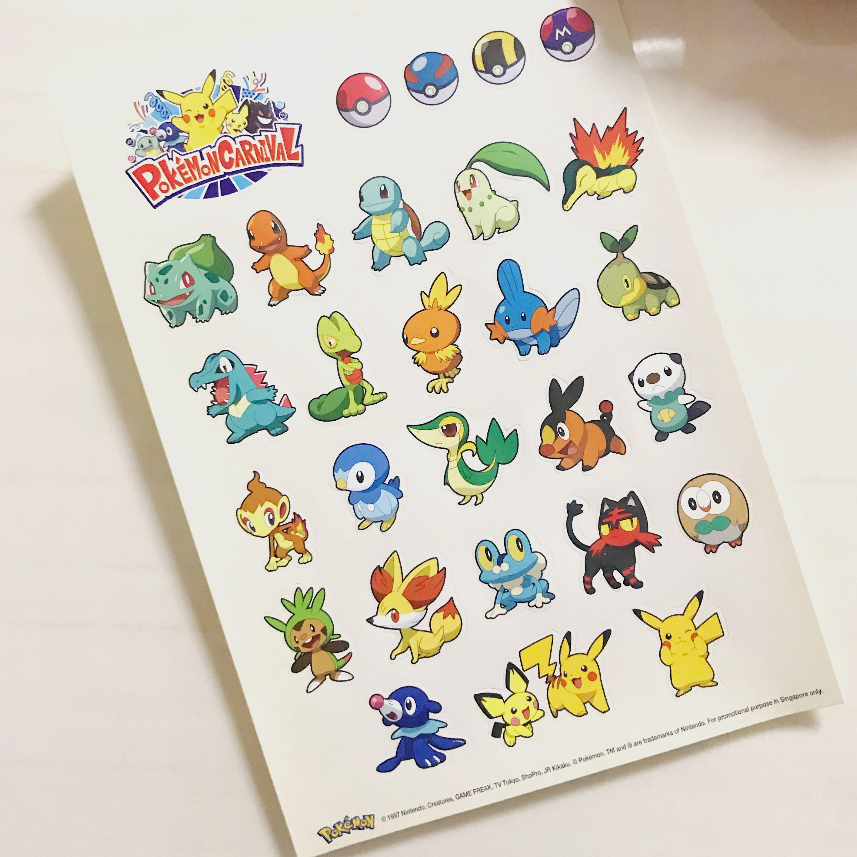 Free! POKEMON STICKER SHEET, Free Items on Carousell