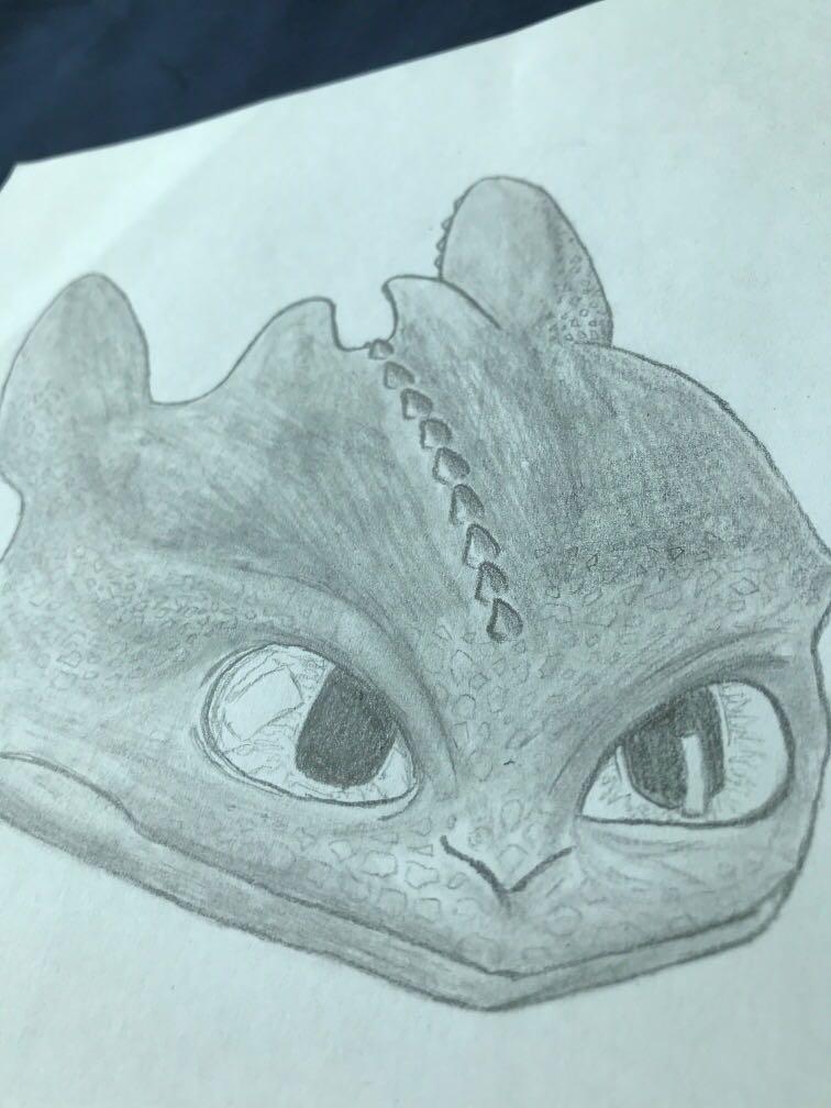 HTTYD Toothless drawing, Design & Craft, Handmade Craft on Carousell