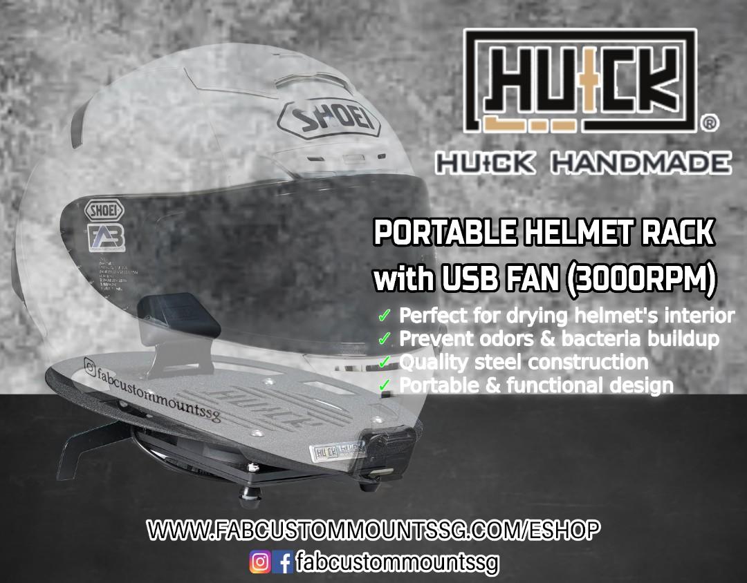 HUCK Portable Helmet Rack with USB Fan, Motorcycles, Motorcycle ...