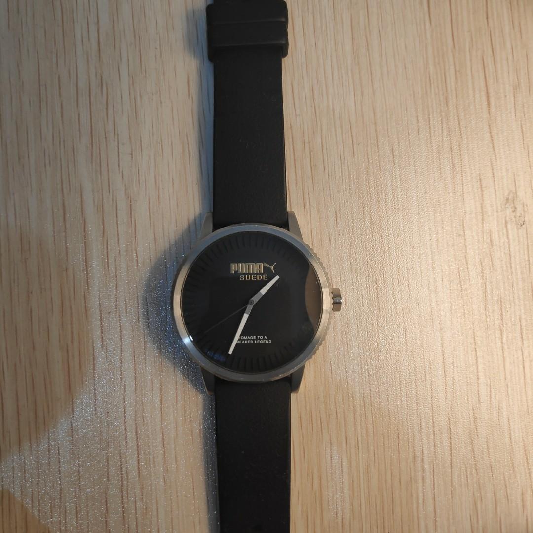 Jam Tangan Puma Suede Black PU104101001, Fesyen Pria, Jam Tangan di ...