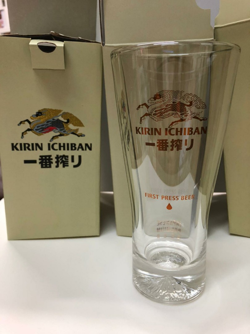 Kirin Mount Fuji beer glass, Furniture & Home Living, Kitchenware ...