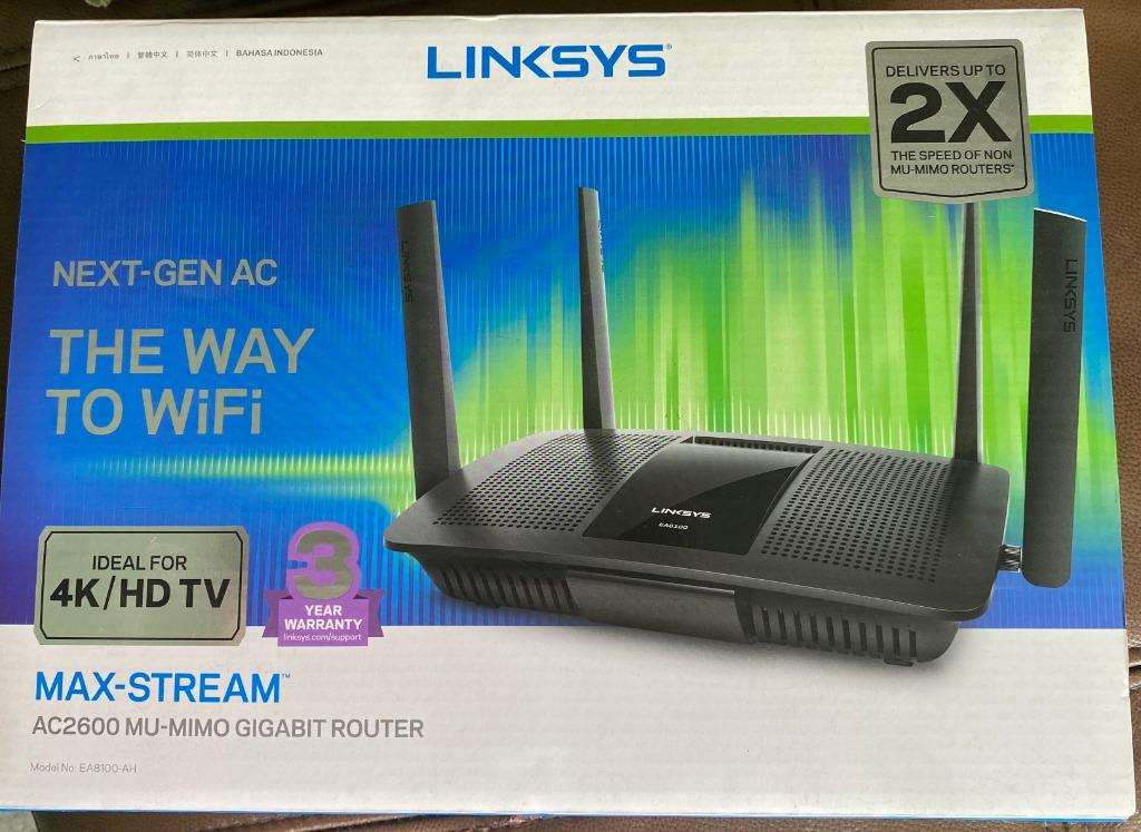 Linksys EA8100 AC2600 MU-MIMO Gigabit WiFi Router, Computers & Tech ...