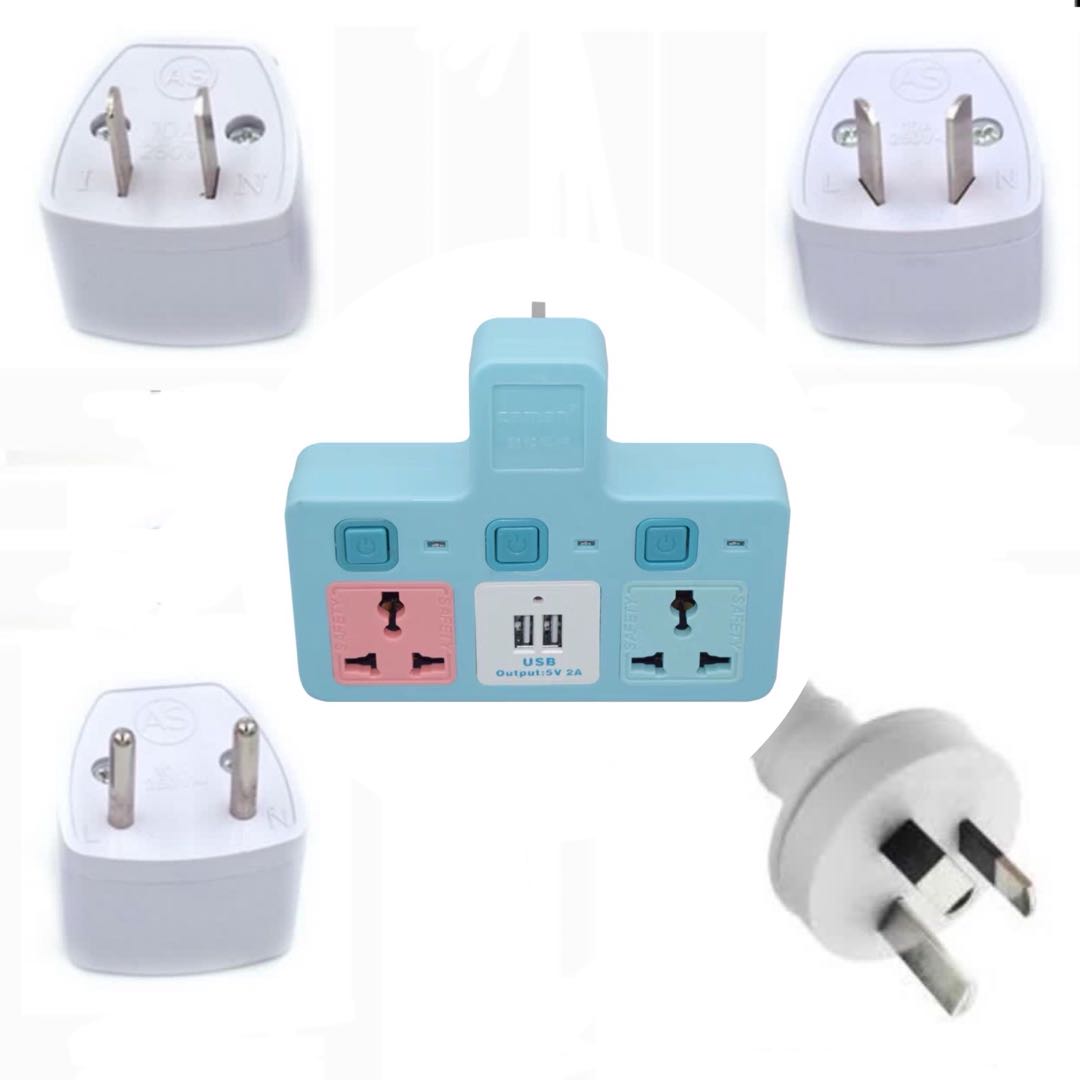 Multiplug Wall plug USB port UK US EU 2 pin 3 pin, Electronics, Others ...