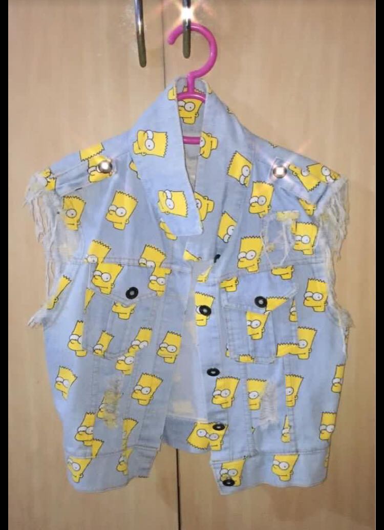 SIMPSONS DENIM VEST, Women's Fashion, Coats, Jackets and Outerwear on ...