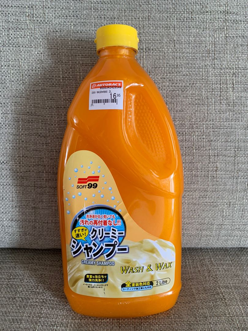 Soft99 Wash & Wax Car Shampoo 2L, Everything Else on Carousell