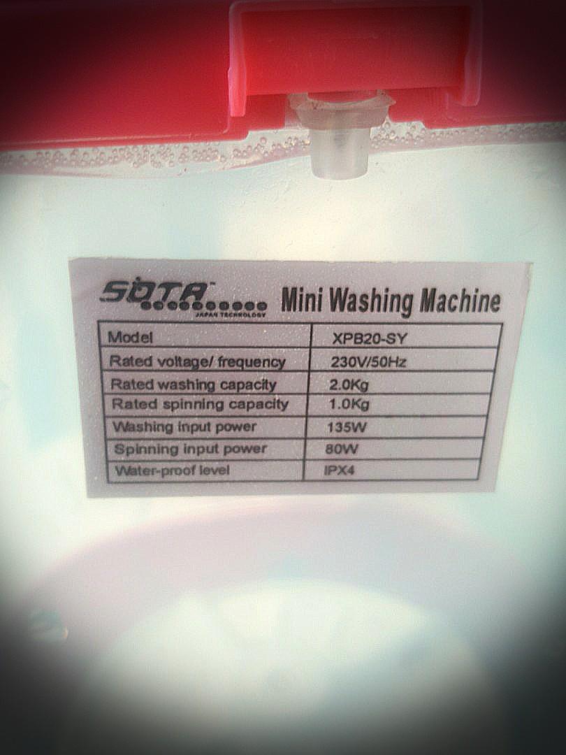 SOTA Micro Washing Machine 2.0Kg, TV & Home Appliances, Washing ...