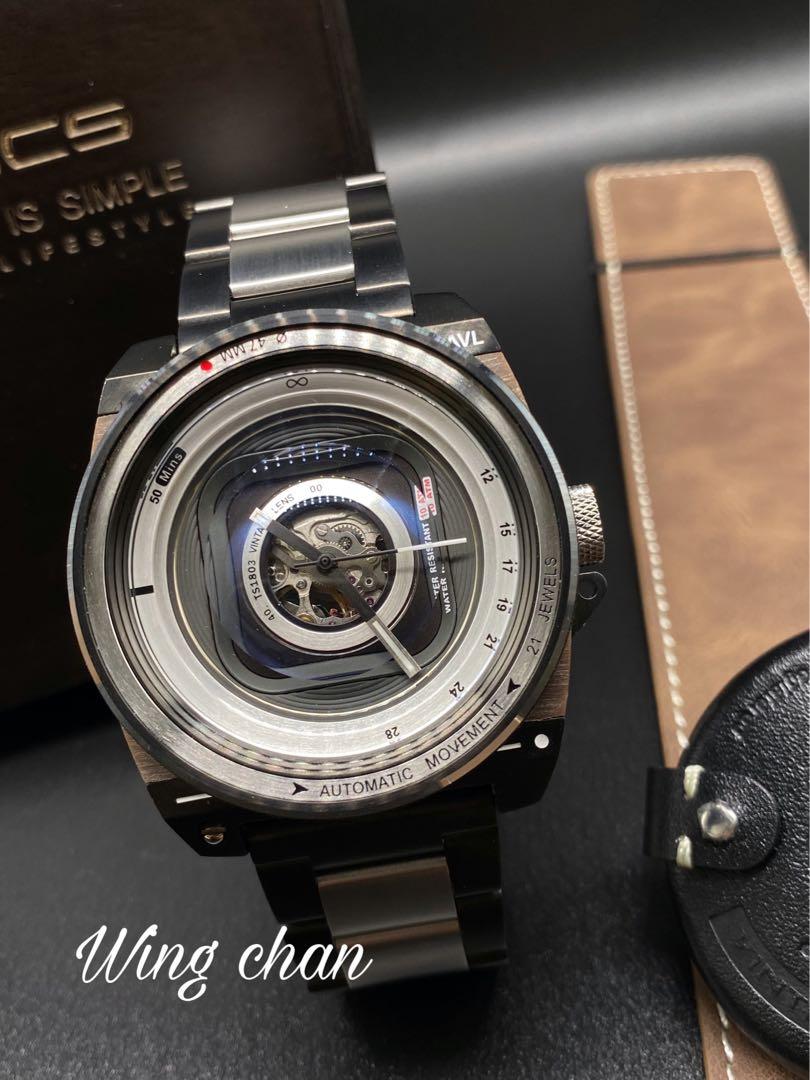TACS automatic watch AVL II – special edition ae 相機鏡頭自動鋼帶手錶, 名牌, 手錶 ...