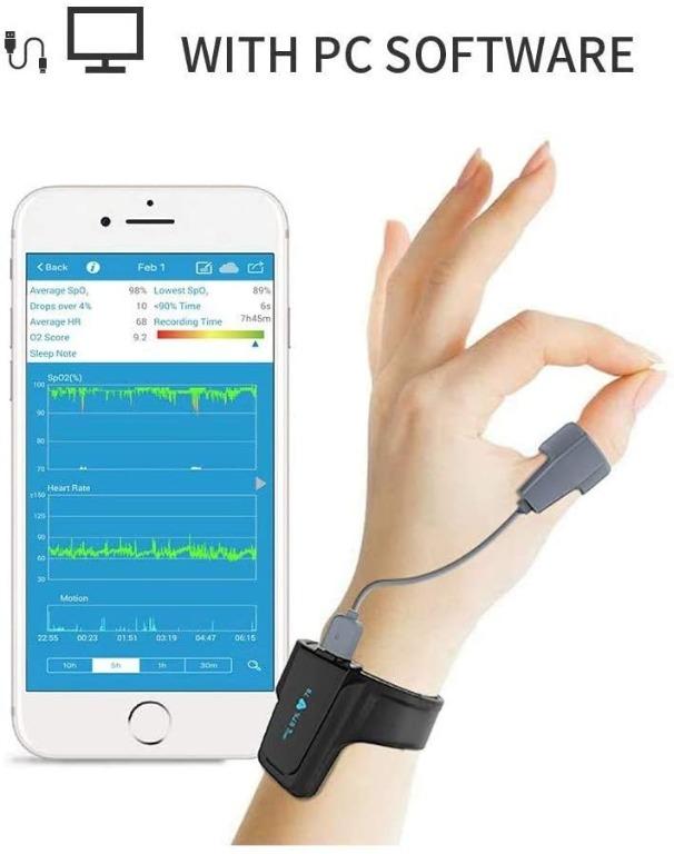Viatom Checkme O2 Sleep Oxygen Monitor w Vibration Alert for Snore ...