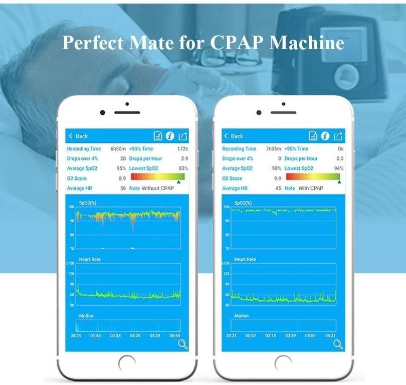 Viatom Checkme O2 Sleep Oxygen Monitor w Vibration Alert for Snore ...