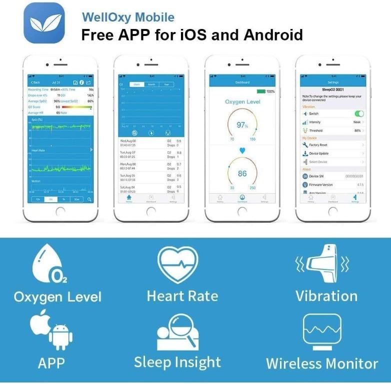 Viatom Checkme O2 Sleep Oxygen Monitor W Vibration Alert For Snore