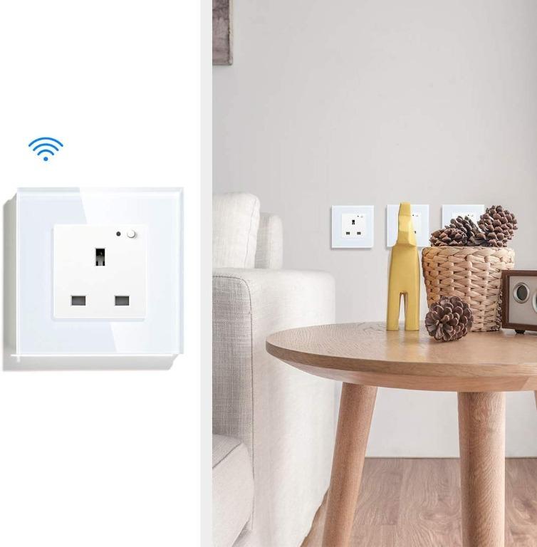 7112) BSEED Single Smart Socket UK WiFi Wall Sockets Compatible with ...