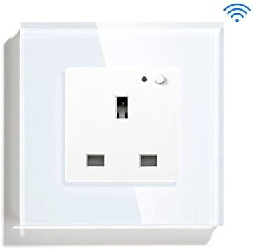 7112) BSEED Single Smart Socket UK WiFi Wall Sockets Compatible with ...