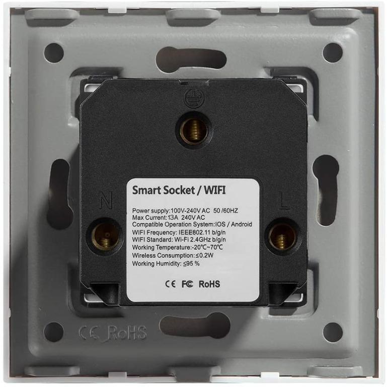 7112) BSEED Single Smart Socket UK WiFi Wall Sockets Compatible with ...