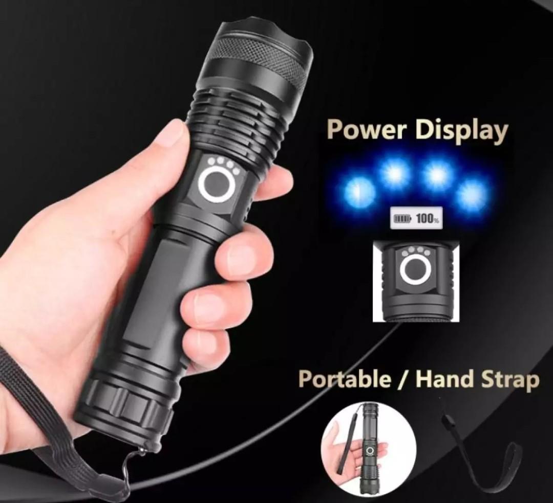 8000 Lumen Super Bright Tactical XHP70.2 Flashlight + Rechargeable ...