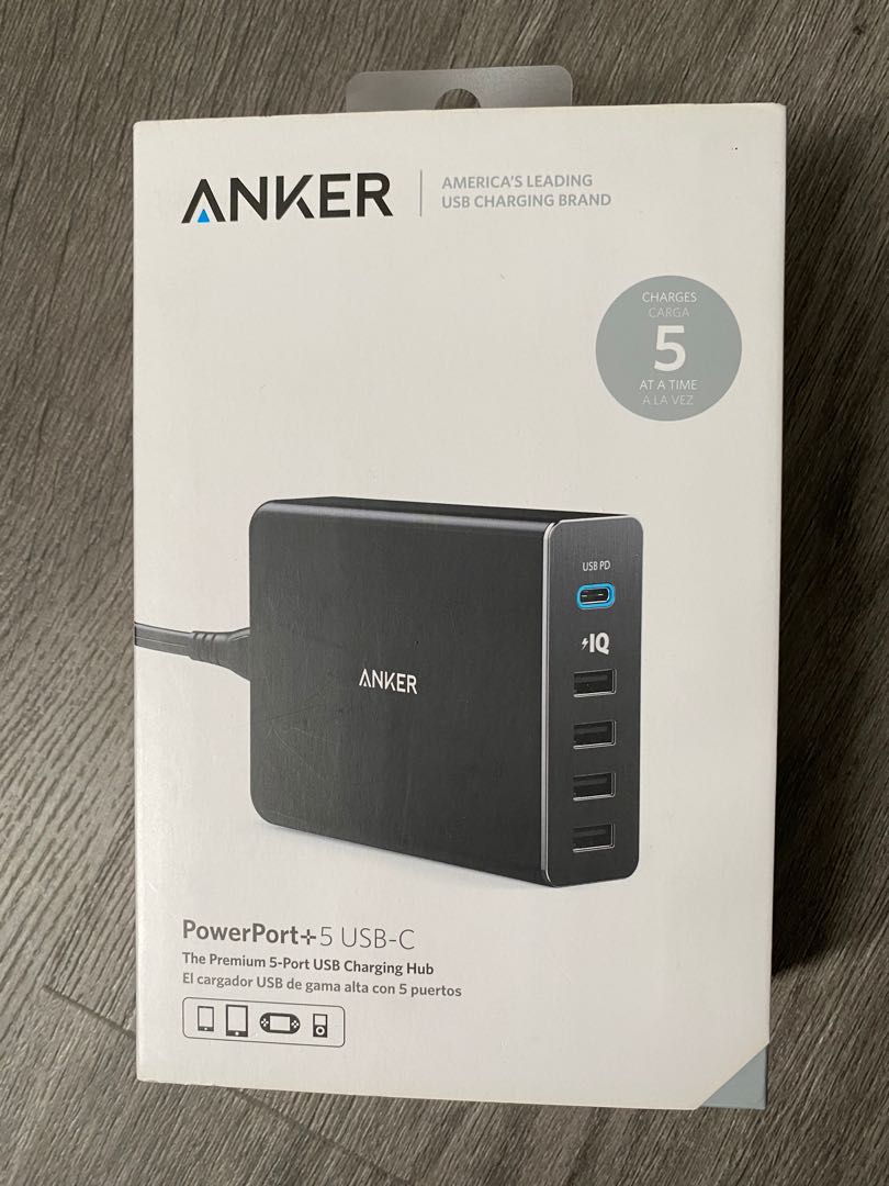 ANKER PowerPort+ 5 Ports USB-C (BNIB), Mobile Phones & Gadgets, Mobile ...
