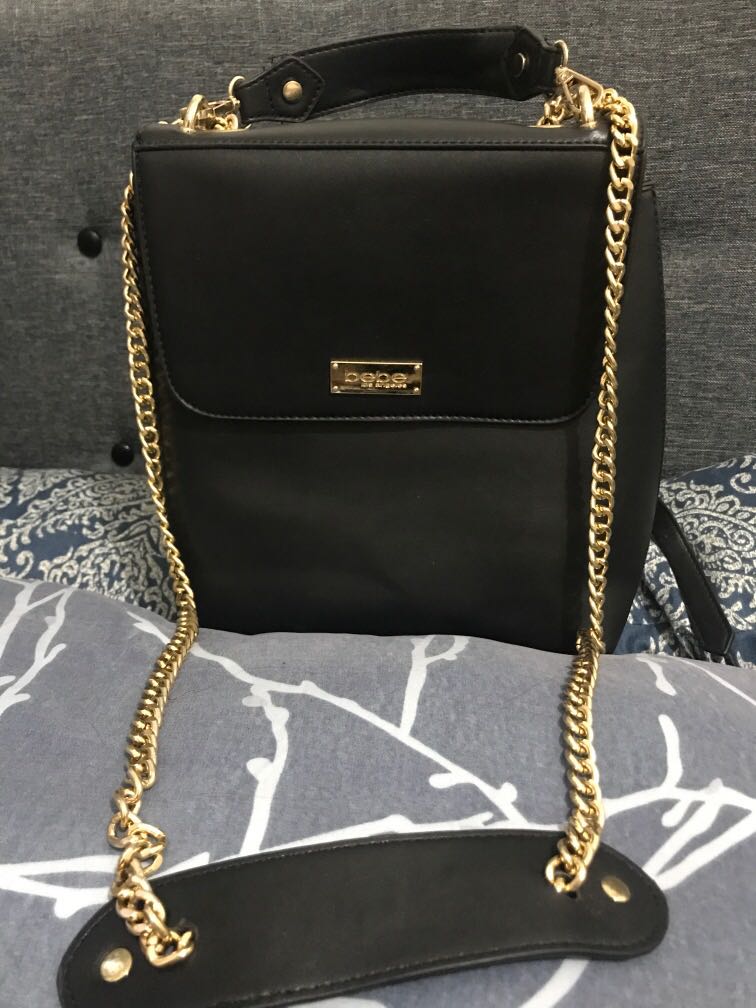 Authentic Bebe Two Way Bag - Back Pack/Sling Bag, Luxury, Bags ...