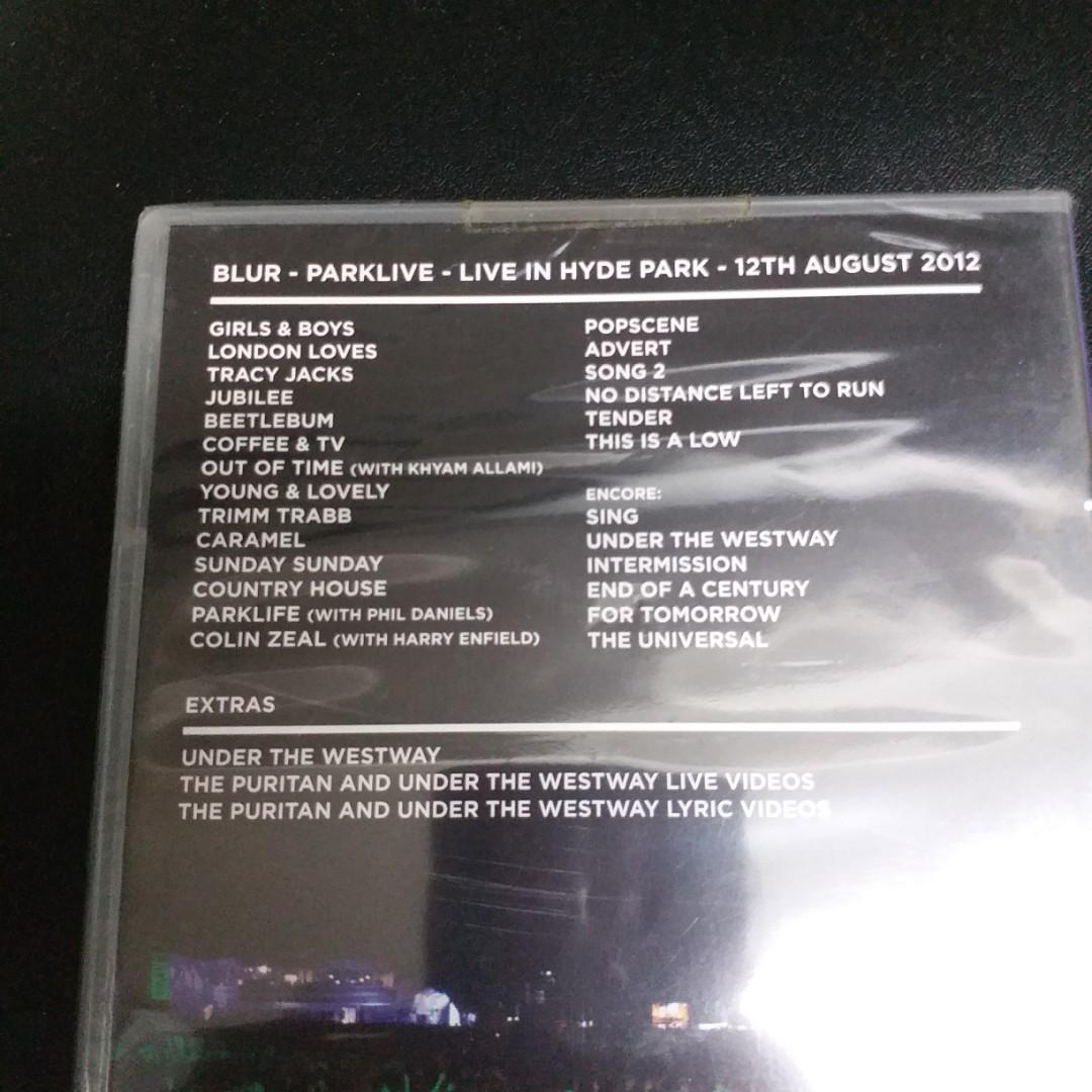 BLUR Parklive Live In Hyde Park DVD 全新未拆 透明膠袋有小破損, 興趣及遊戲, 音樂、樂器 & 配件 ...