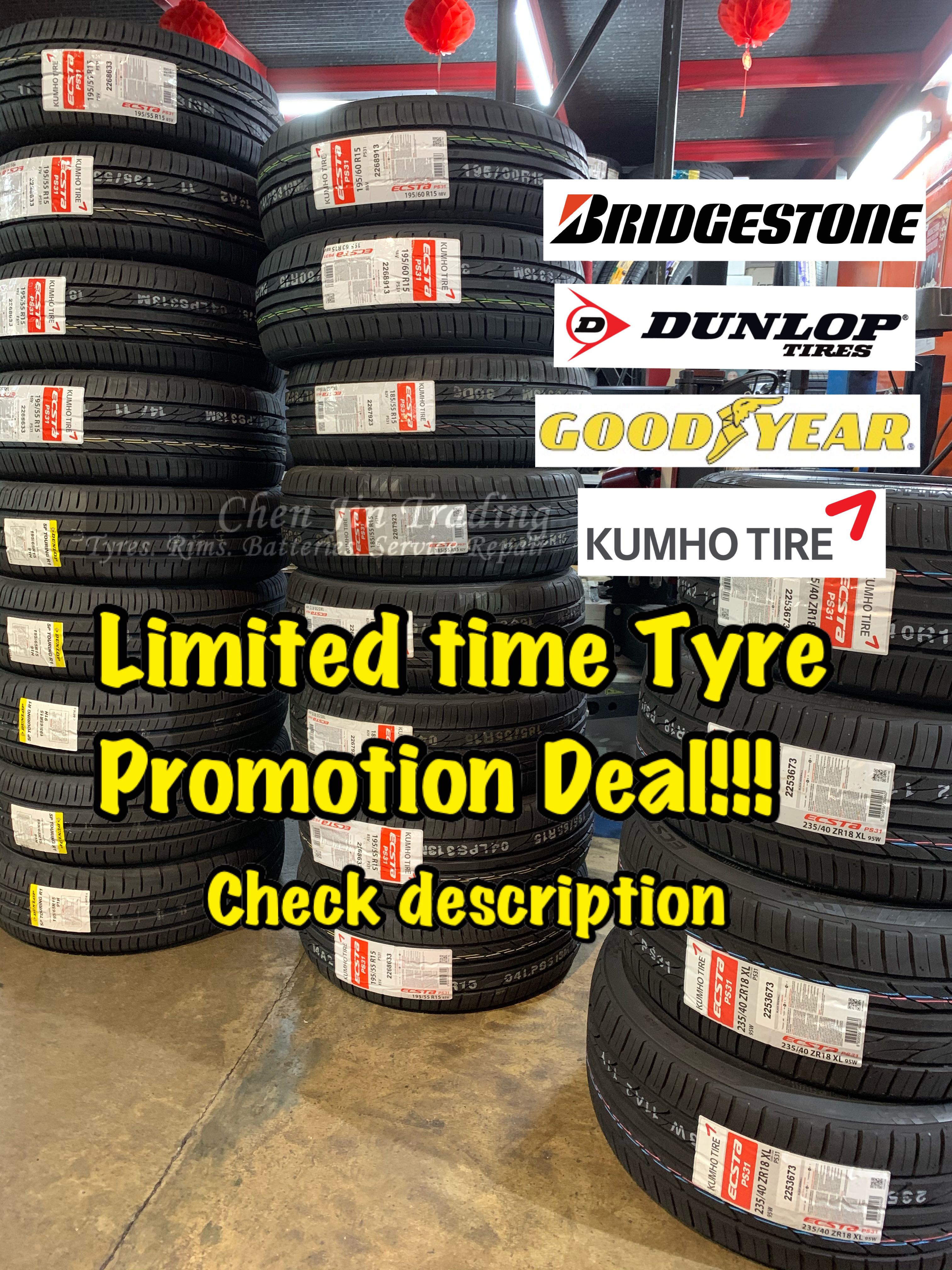 Car tyres pricelist, Kumho, Dunlop, Bridgestone, Goodyear, Michelin ...