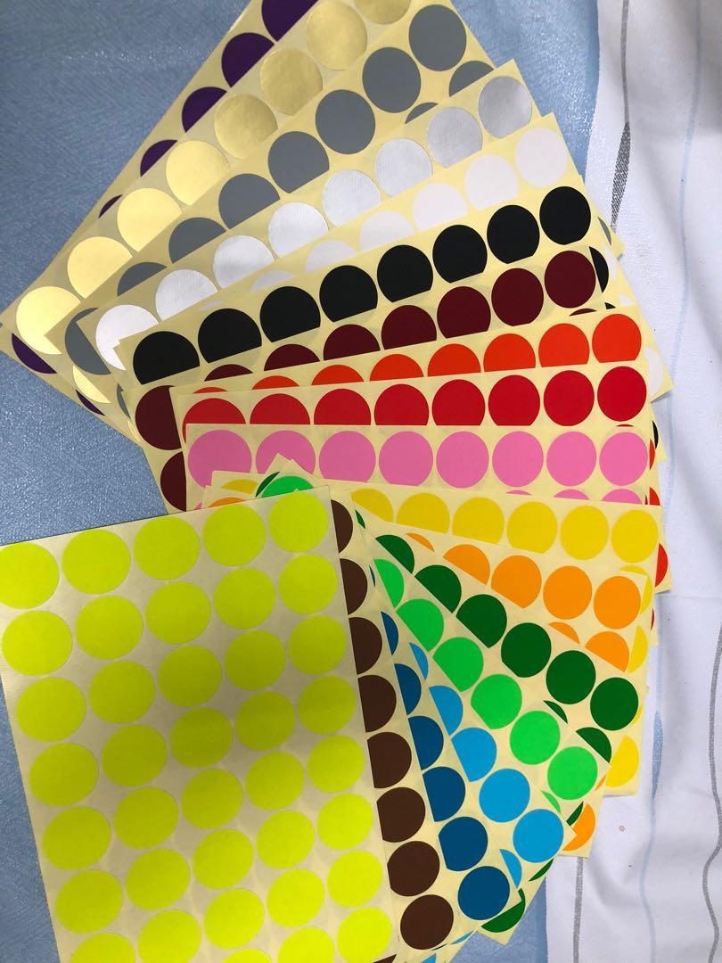 Coloured round stickers, Hobbies & Toys, Stationery & Craft, Craft ...