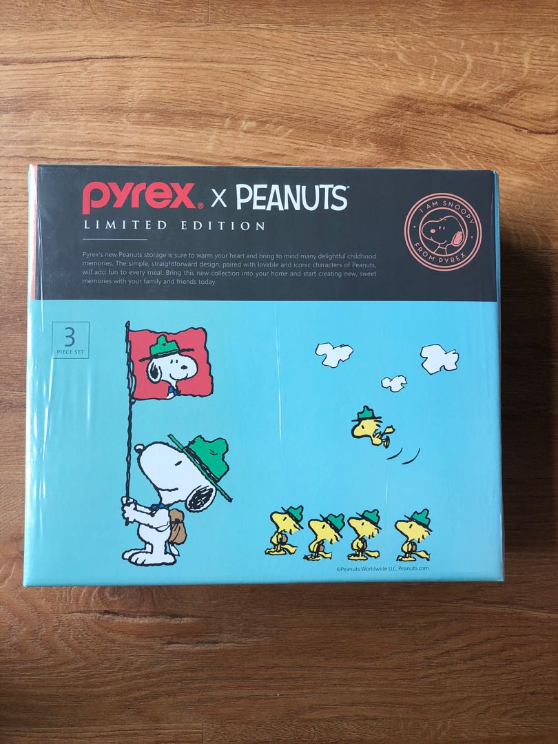 Corelle Pyrex Peanuts 3 Piece Set, Everything Else on Carousell