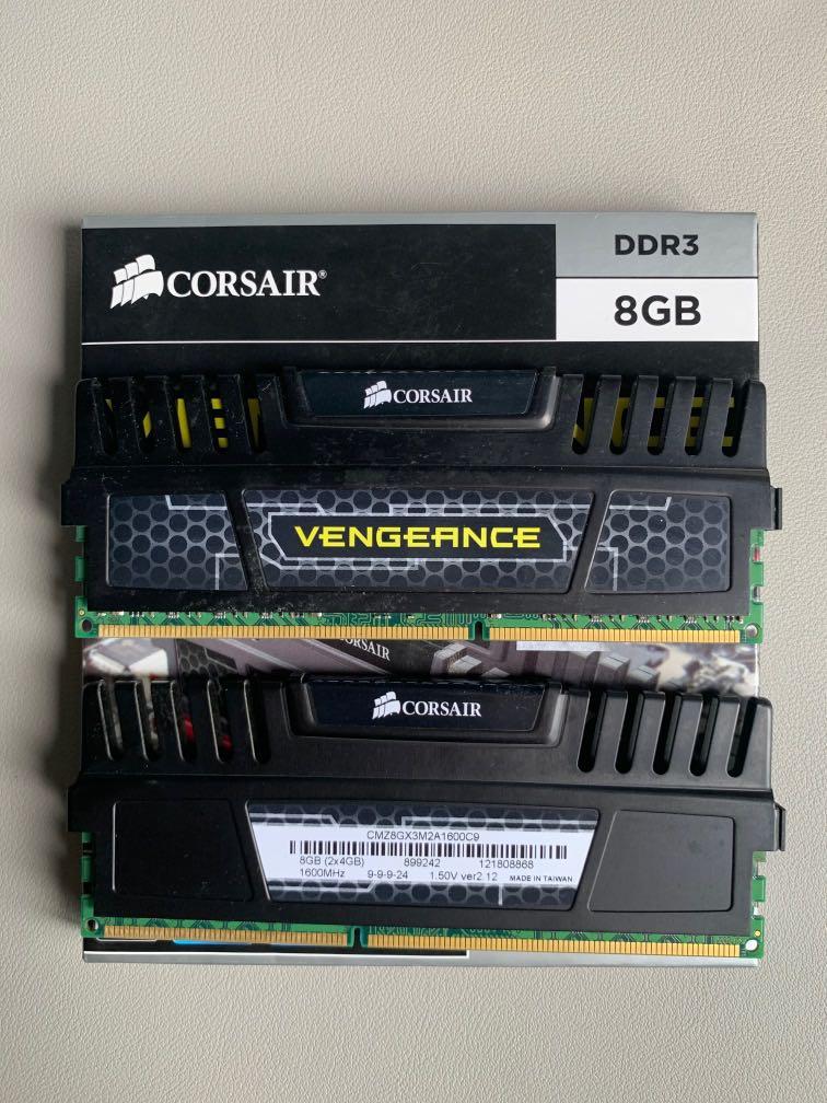 Corsair Vengeance DDR3 RAM 8GB (2 x 4GB), Computers & Tech, Parts ...