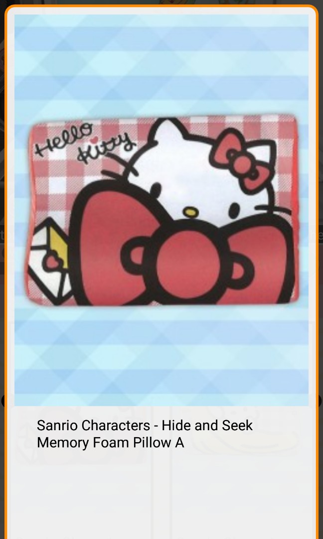 Hello Kitty Sanrio Hide and Seek Memory Foam Pillow Toreba, Hobbies ...
