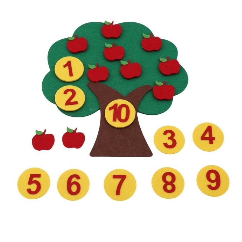 (in stock) Educational Felt Apple Tree Counting for kids, Hobbies ...