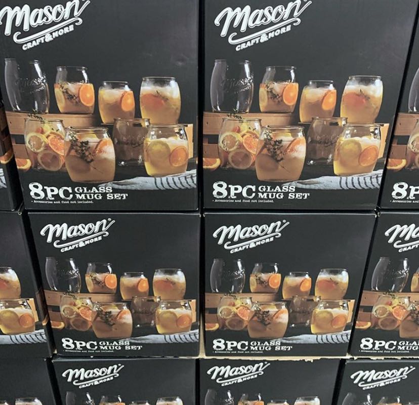 Mason Craft & More 8pc Glass Mug Set, Furniture & Home Living, Home ...