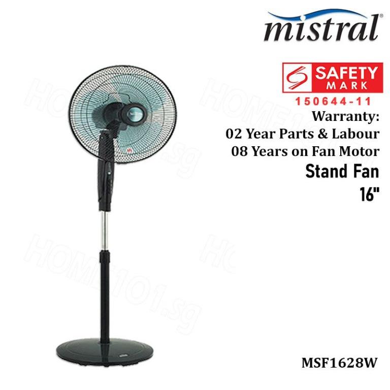 MISTRAL MSF1628W 16 Inch Stand Fan, Furniture & Home Living, Lighting ...